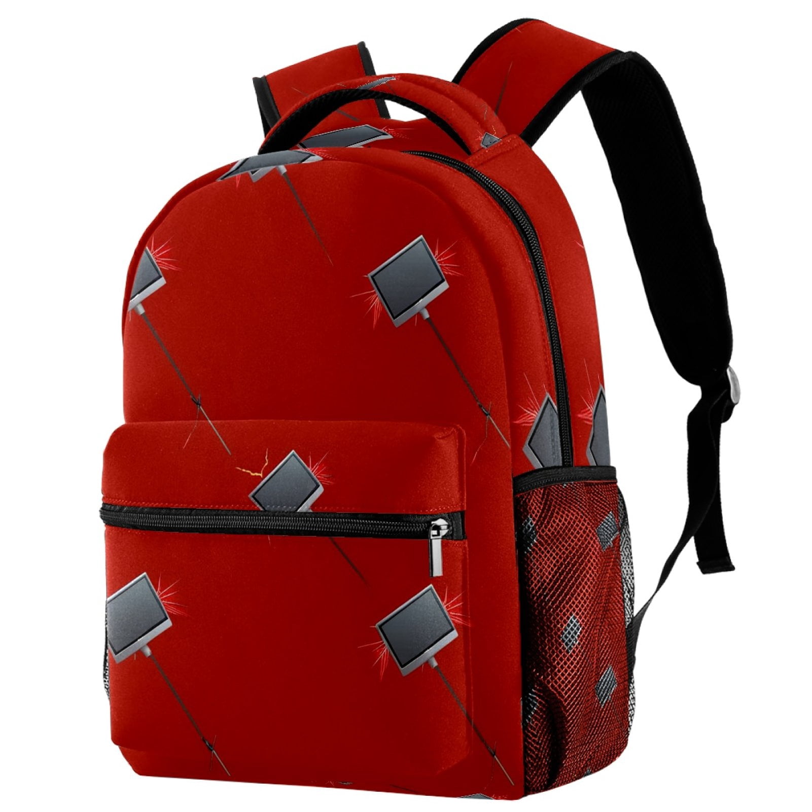 Travel Backpacks for Women Mens Backpack Hammer Pattern Vector Red ...