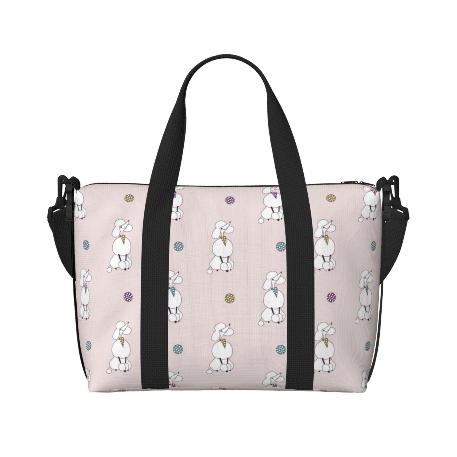 Travel Bag, Abstract Cute Poodle Dog Pink Carry On Duffle Bags ...