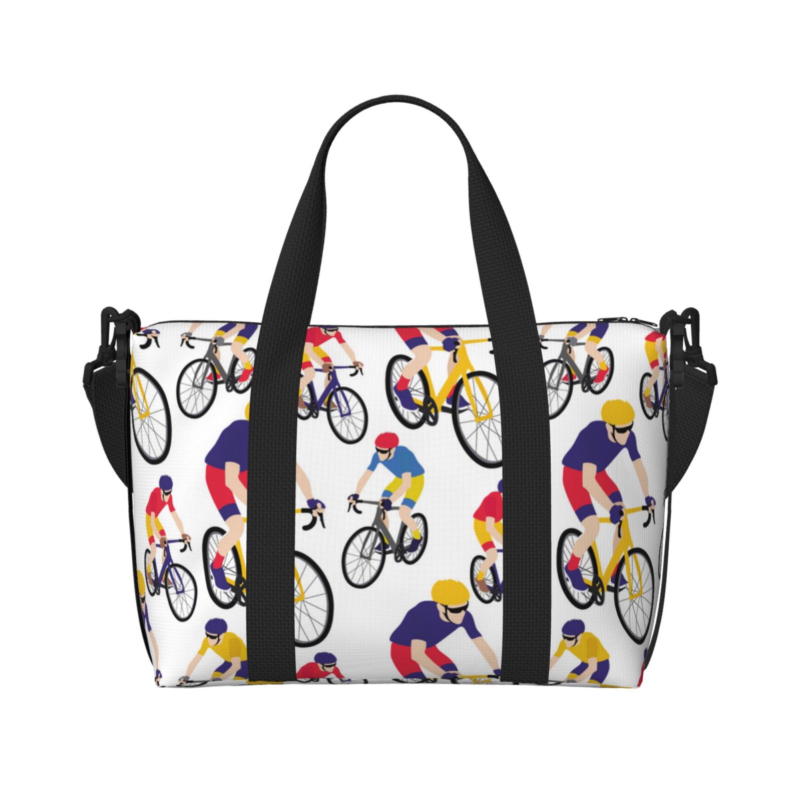 Travel Bag, Bike Pattern Sporty Carry On Duffle Bags Overnight ...