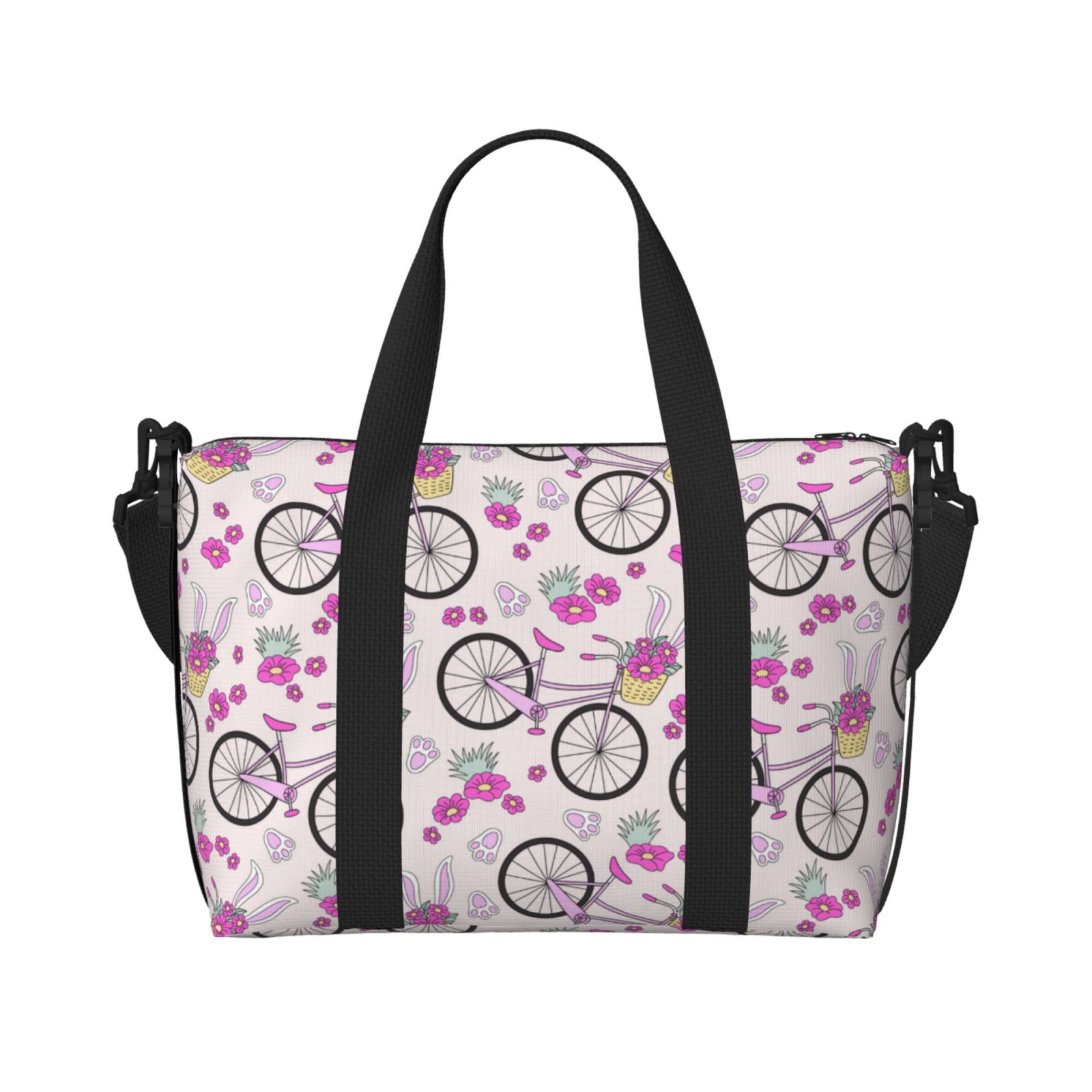 Travel Bag, Bike rabbit flower Carry On Duffle Bags Overnight Weekender ...