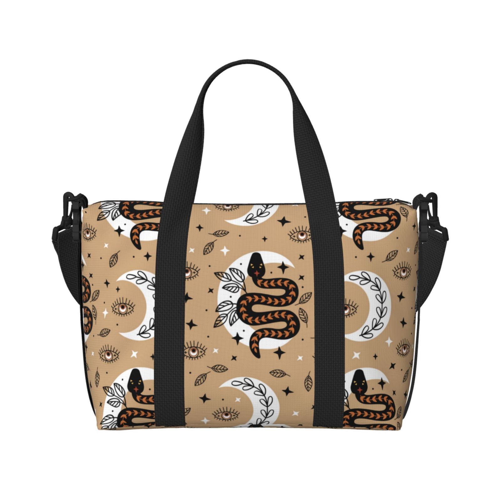 Travel Bag, Bohemian Cartoon Snake Moon Eyes Carry On Duffle Bags ...