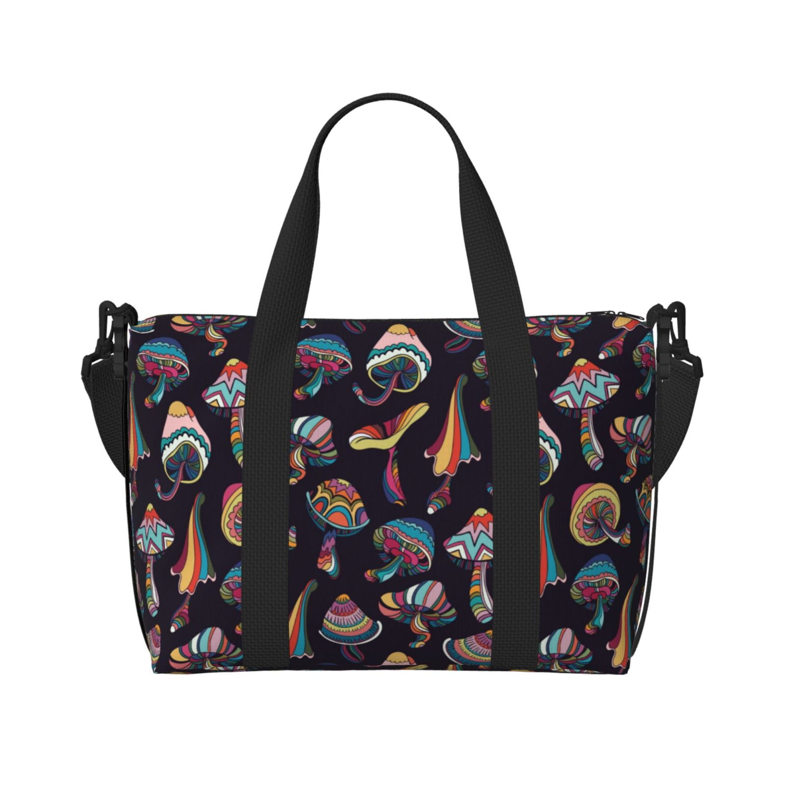 Travel Bag, Colorful Mushrooms (3) Carry On Duffle Bags Overnight ...