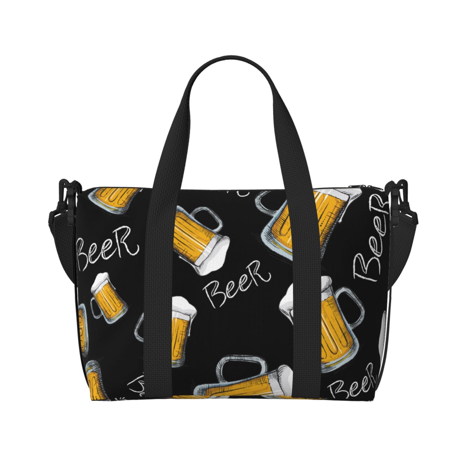Travel Bag, Cute Cartoon Beer Mug Carry On Duffle Bags Overnight ...