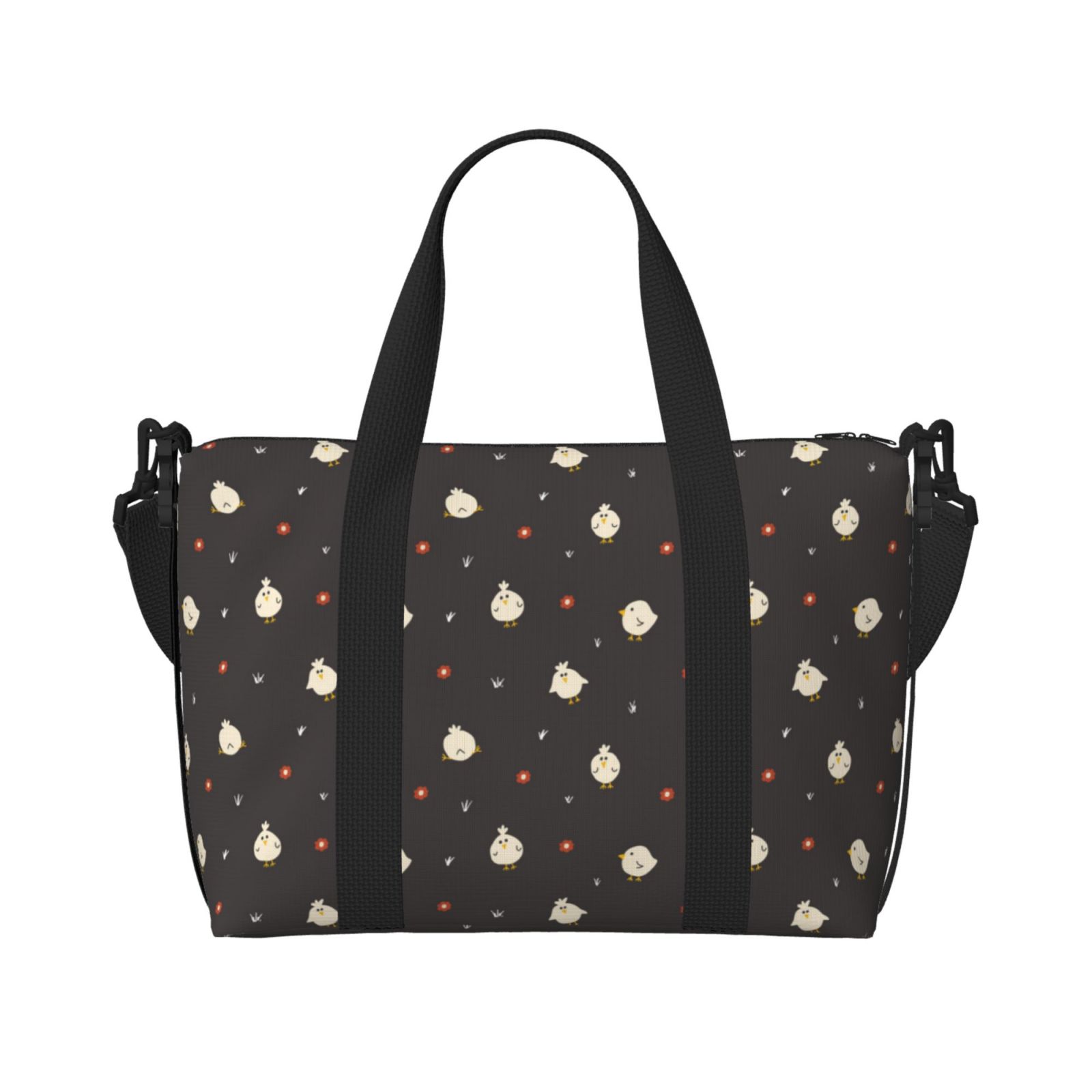 Travel Bag, Cute Cartoon Chicken Flower Carry On Duffle Bags Overnight ...