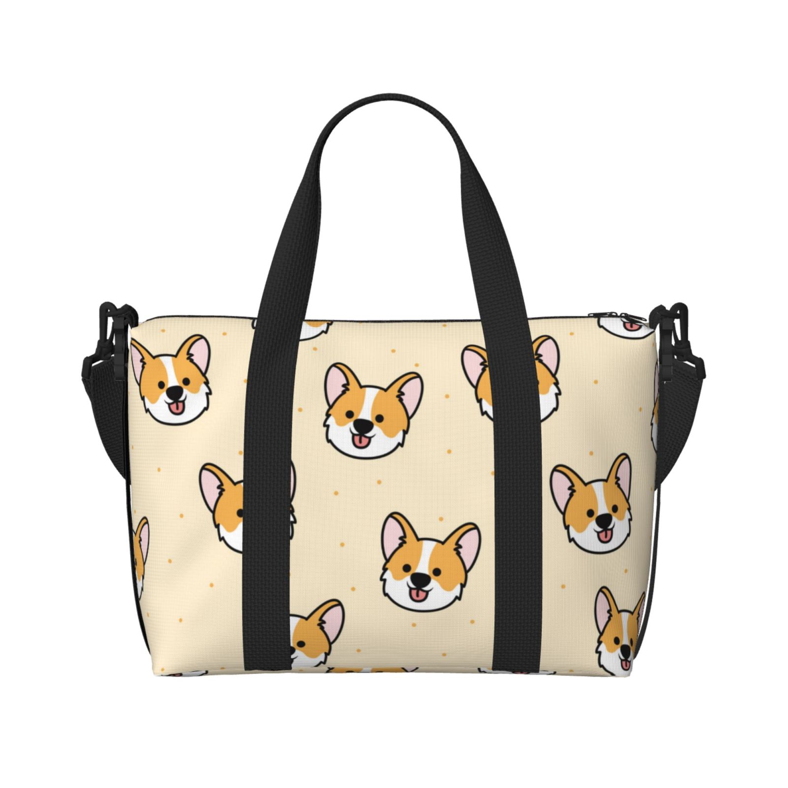 Travel Bag, Funny Cute Corgi Dog Face Carry On Duffle Bags Overnight ...