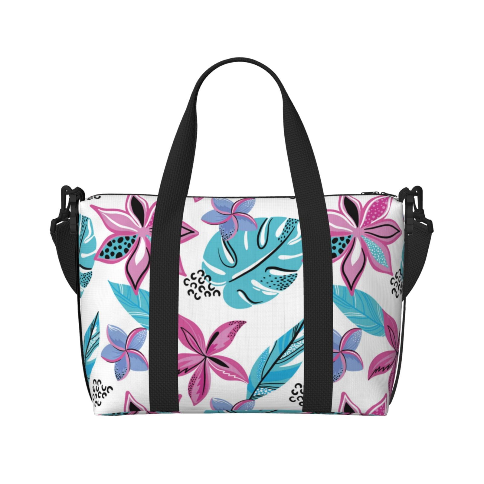 Travel Bag, Hawaiian Style Flower Leaves Carry On Duffle Bags Overnight ...
