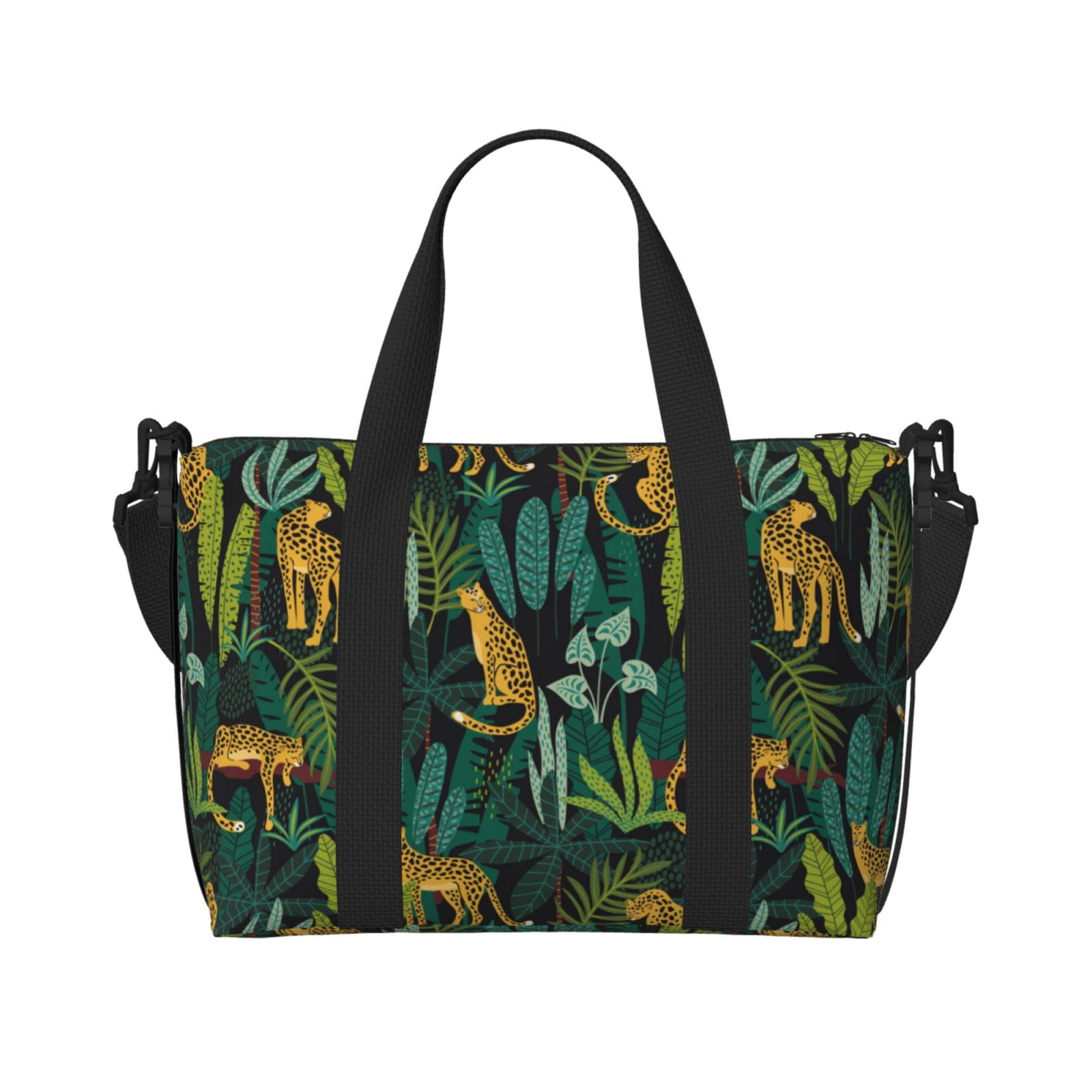 Travel Bag, Jungle leopard yellow Carry On Duffle Bags Overnight Weekender Bags for Women ...