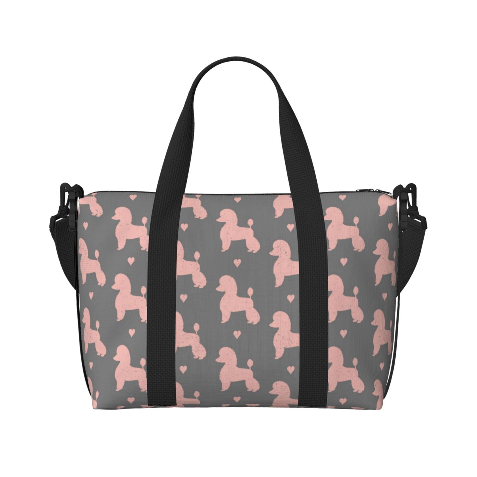 Travel Bag, Pink Cute Poodle Dog Carry On Duffle Bags Overnight ...