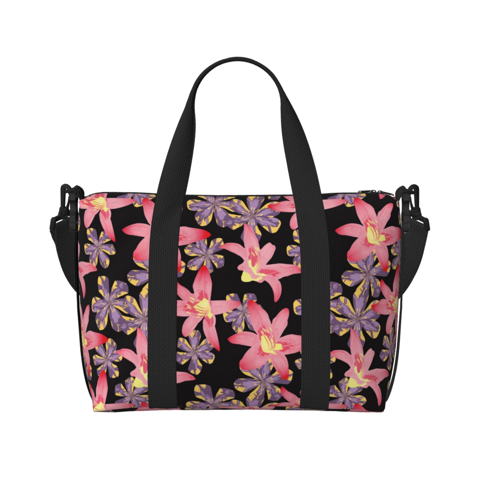 Travel Bag, Purple Pink Lilies Flowers Carry On Duffle Bags Overnight ...