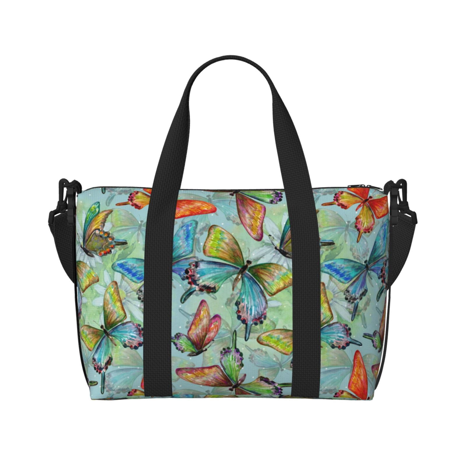 Travel Bag, Retro Flying Butterflies Carry On Duffle Bags Overnight ...