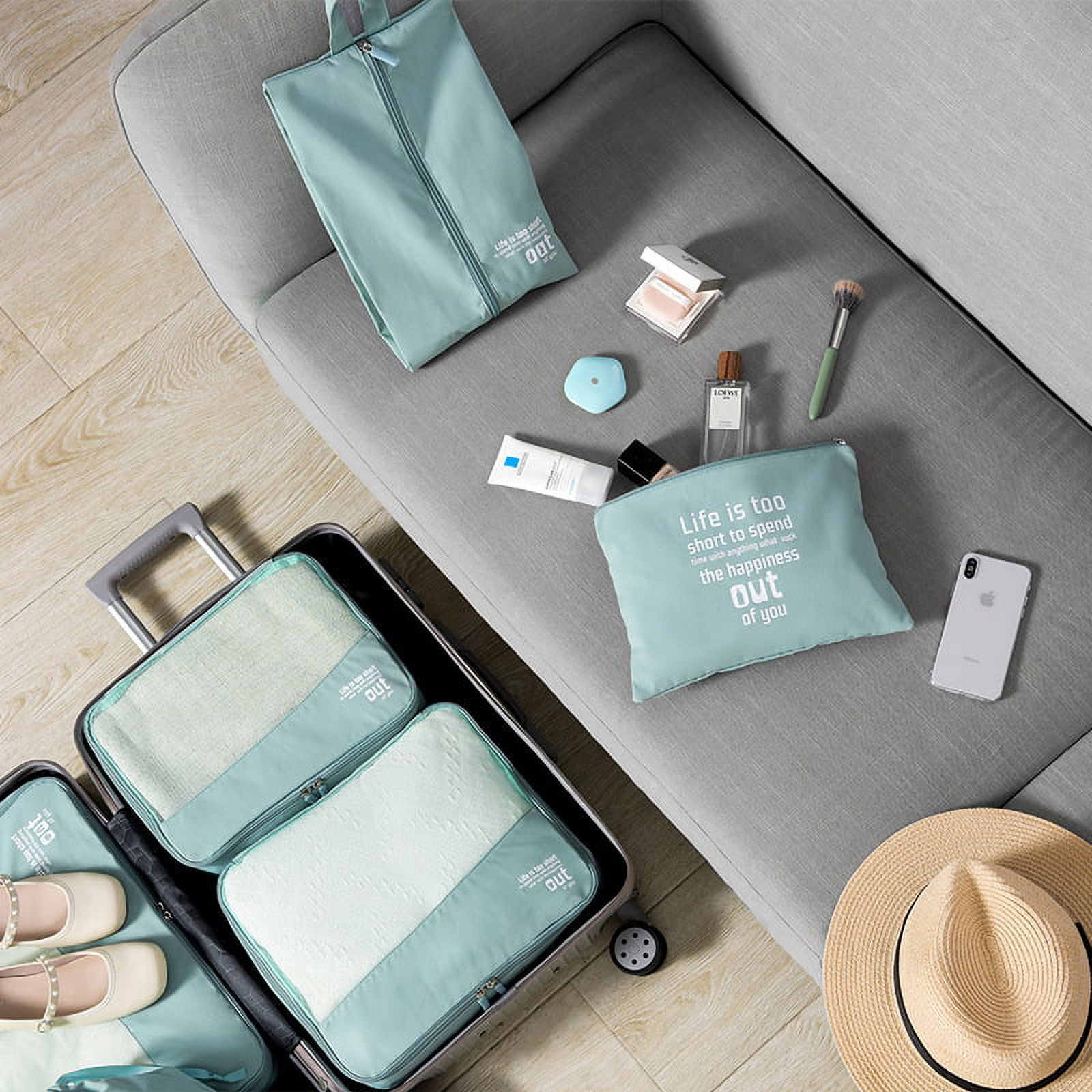 Travel Bag Set of 6 pieces Multi-function Sorting Folding and finishing ...