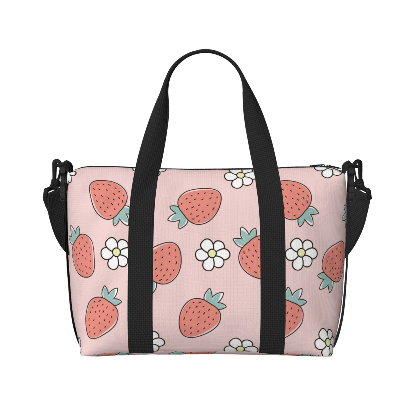 Travel Bag, Sweet Strawberry Flowers Carry On Duffle Bags Overnight ...