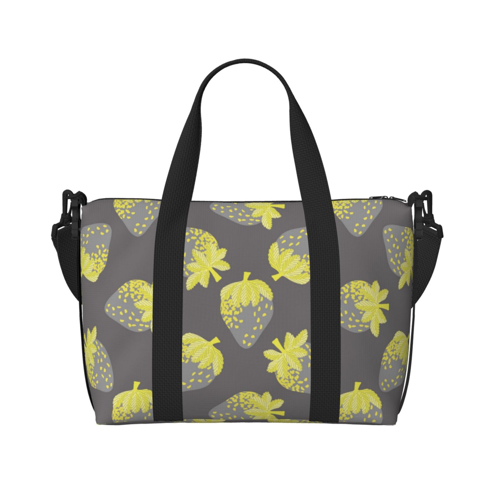 Travel Bag, Yellow strawberry print Carry On Duffle Bags Overnight ...