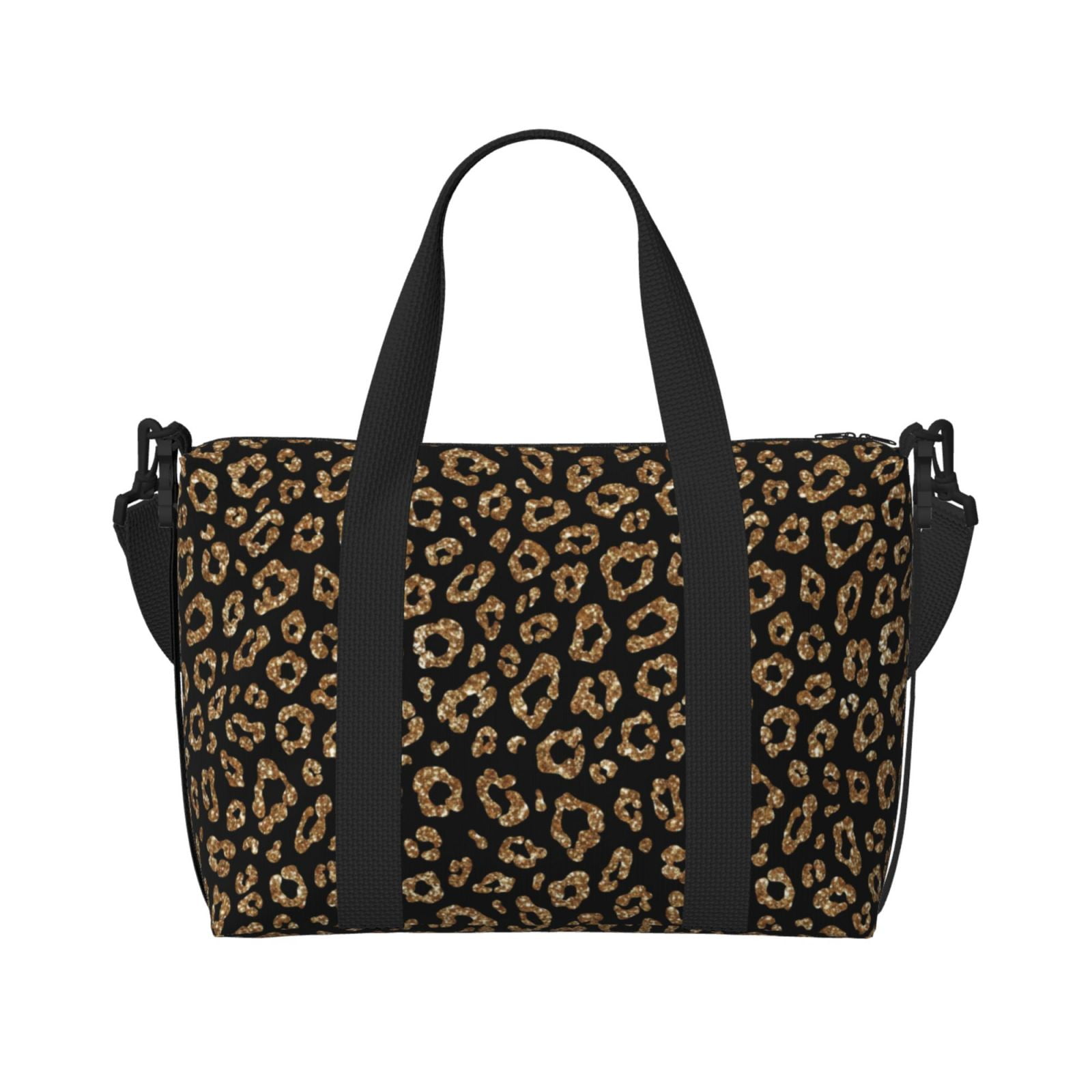 Travel Bag, gold glitter leopard print Carry On Duffle Bags Overnight ...