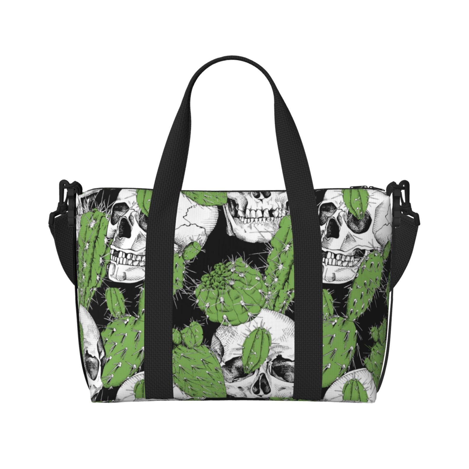 Travel Bag, green Cactus skull Carry On Duffle Bags Overnight Weekender ...