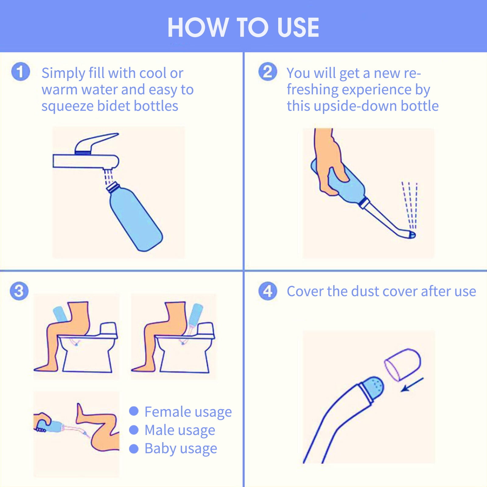 Travel Bidet,Bidet Empty Bottle Postpartum Care Driver Spray 500ml Bidet Empty Bottle Childbirth ...