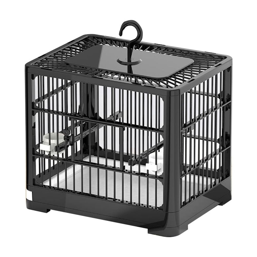 Travel Bird Cage, Bird Travel Carrier Cage with Handle, 2 Standing Pole ...