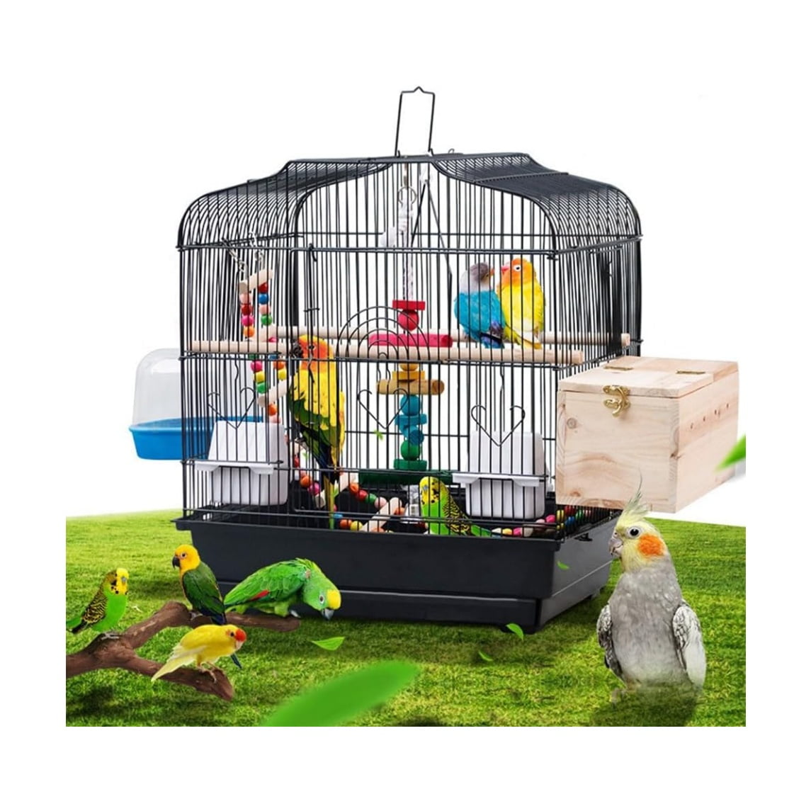 Travel Bird Cage for Small Parrots Canaries Cockatiels Lovebirds ...