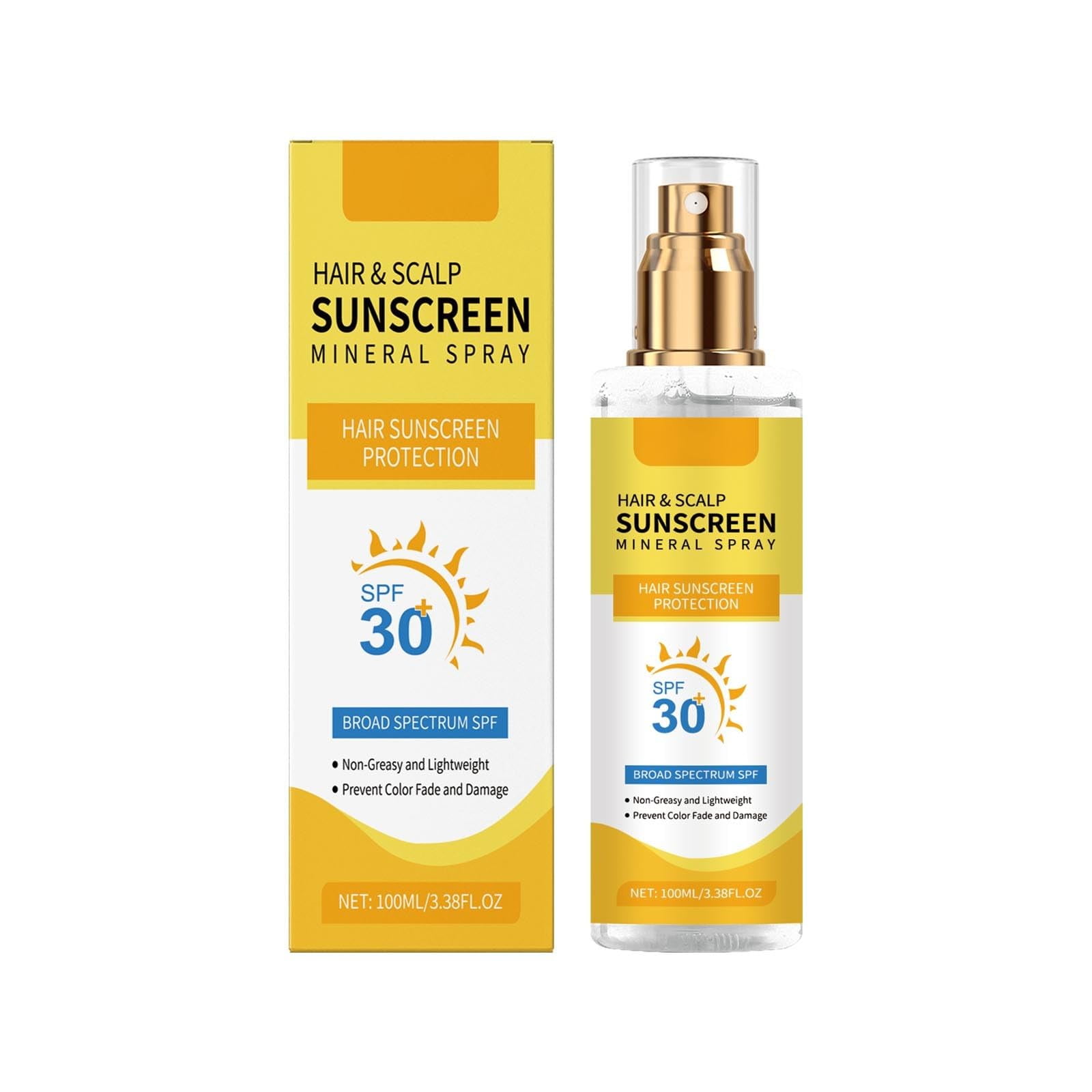 Premium SPF 30 Hair Scalp Sunscreen Spray, Non-Greasy UV Protection for ...
