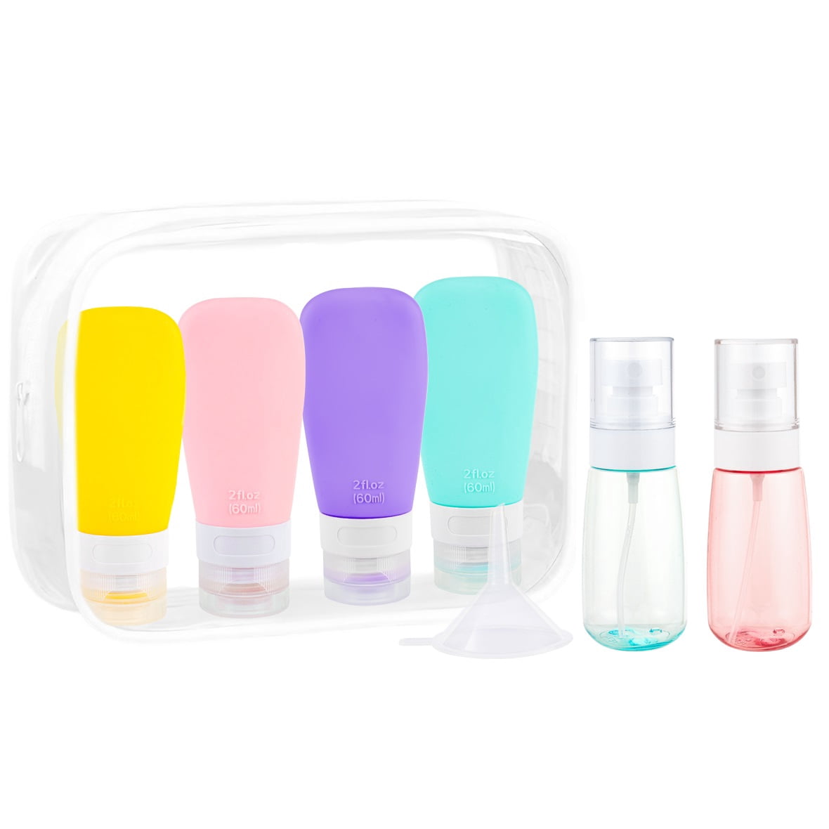 Vonpri Silicone Travel Bottles, Leak Resistant, TSA Compliant, 2 oz ...