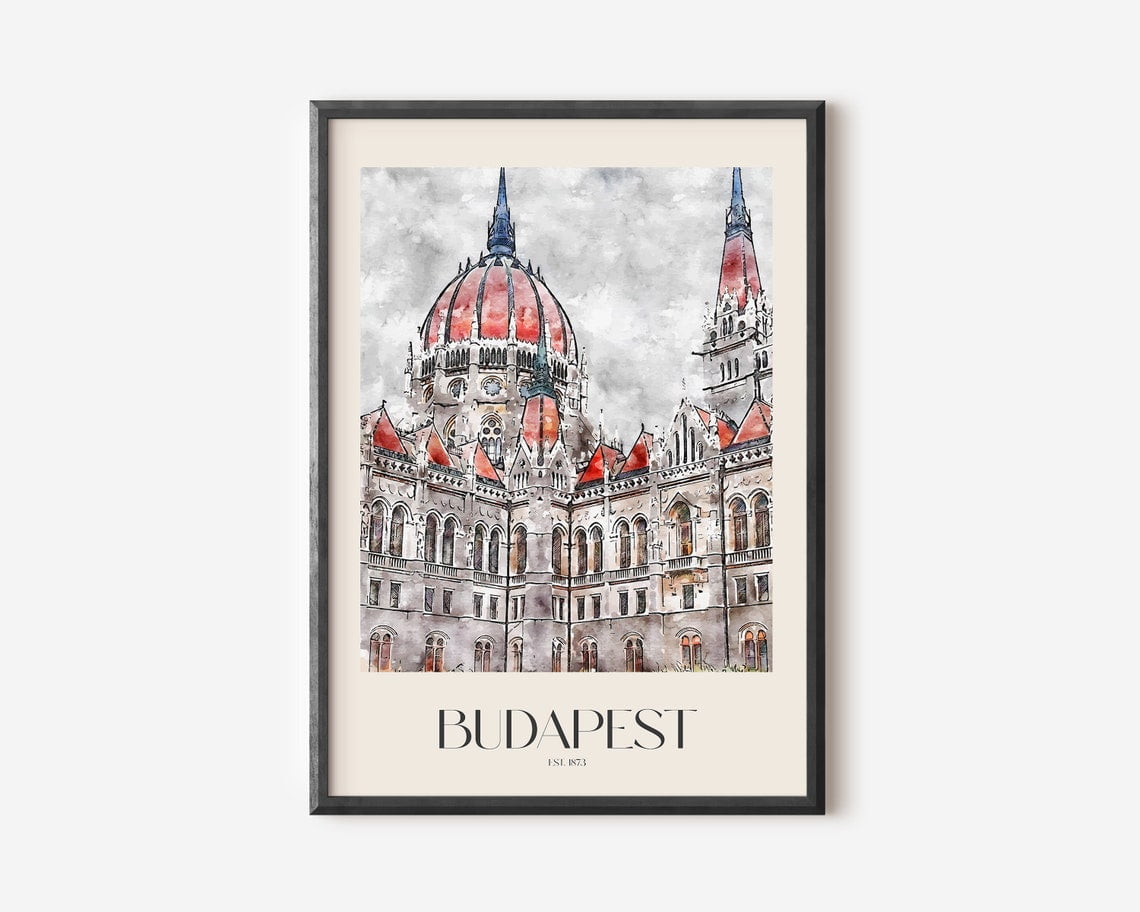 Travel Budapest Wall Art Print, Trendy Hungarian Wall Art Poster ...