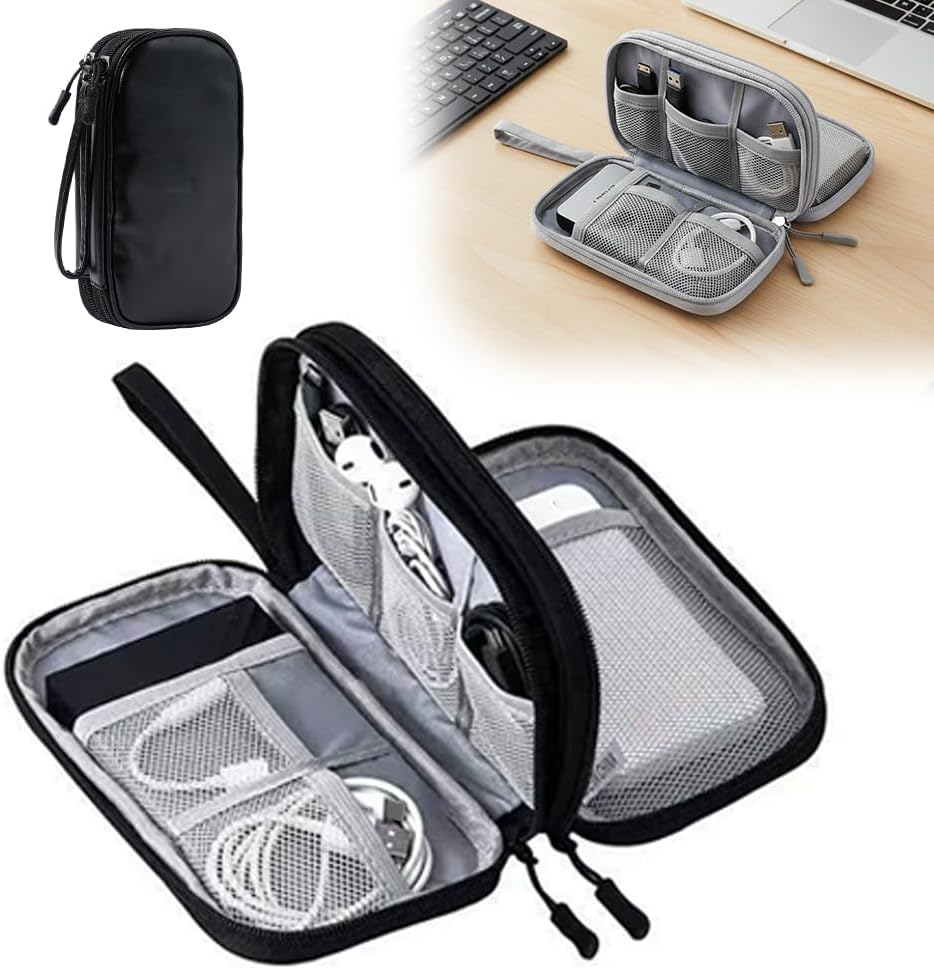 Travel Cable Organizer Pouch, 2026 Updated Cord Organizer Box, Double ...