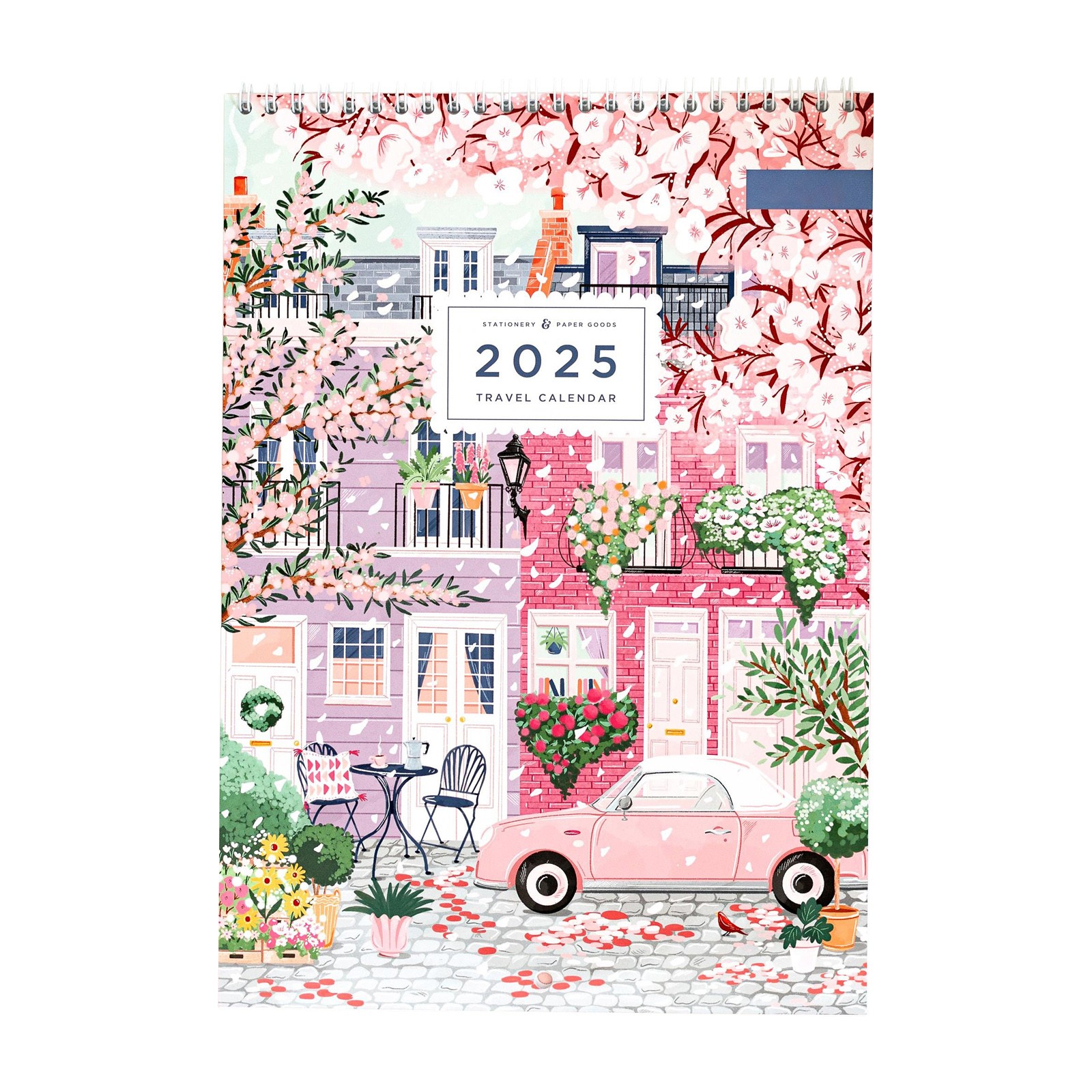 Travel Checklist Wall Calendar 12-Month Illustrated Spiral Hanging ...