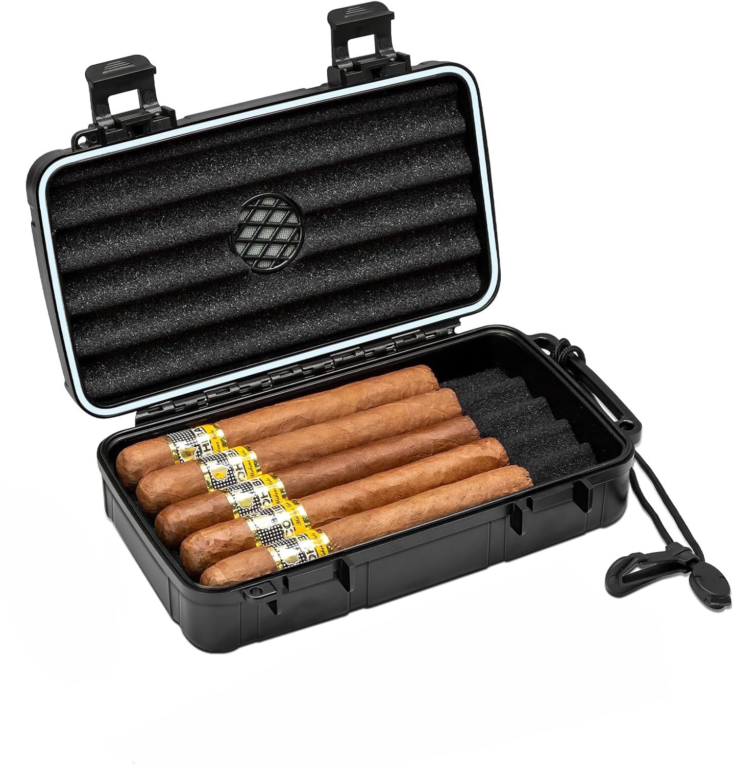 Travel Cigar Humidor Case - Portable Cigar Box with Humidifier Disc ...
