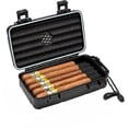 Travel Cigar Humidor Case - Portable Cigar Box with Humidifier Disc ...