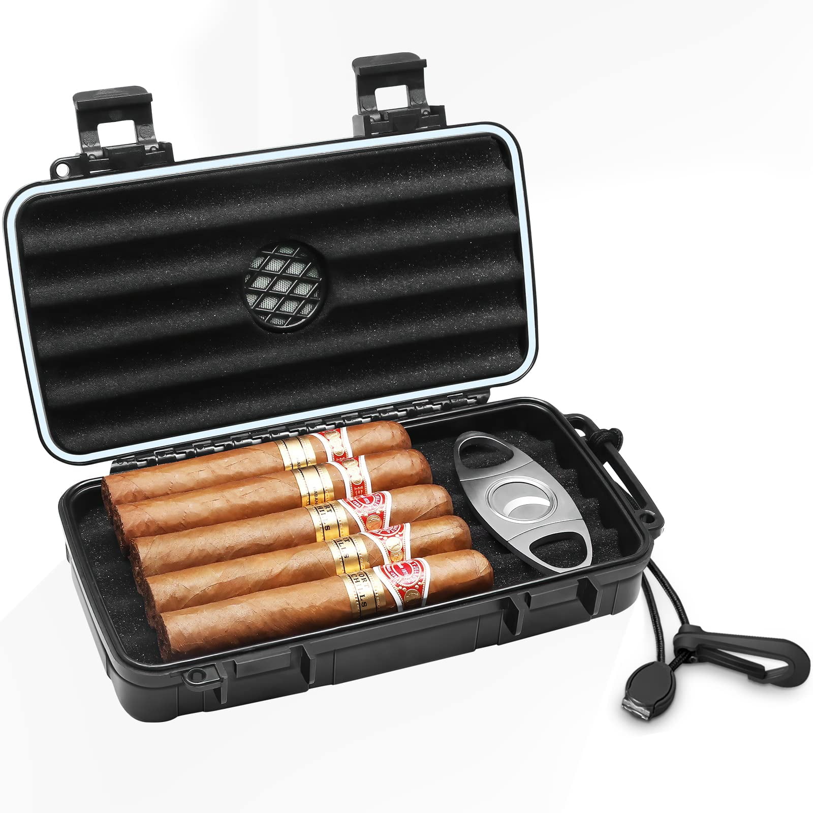 Travel Cigar Humidors Case,Portable Humidor Box Cigar Kit with Built-in ...