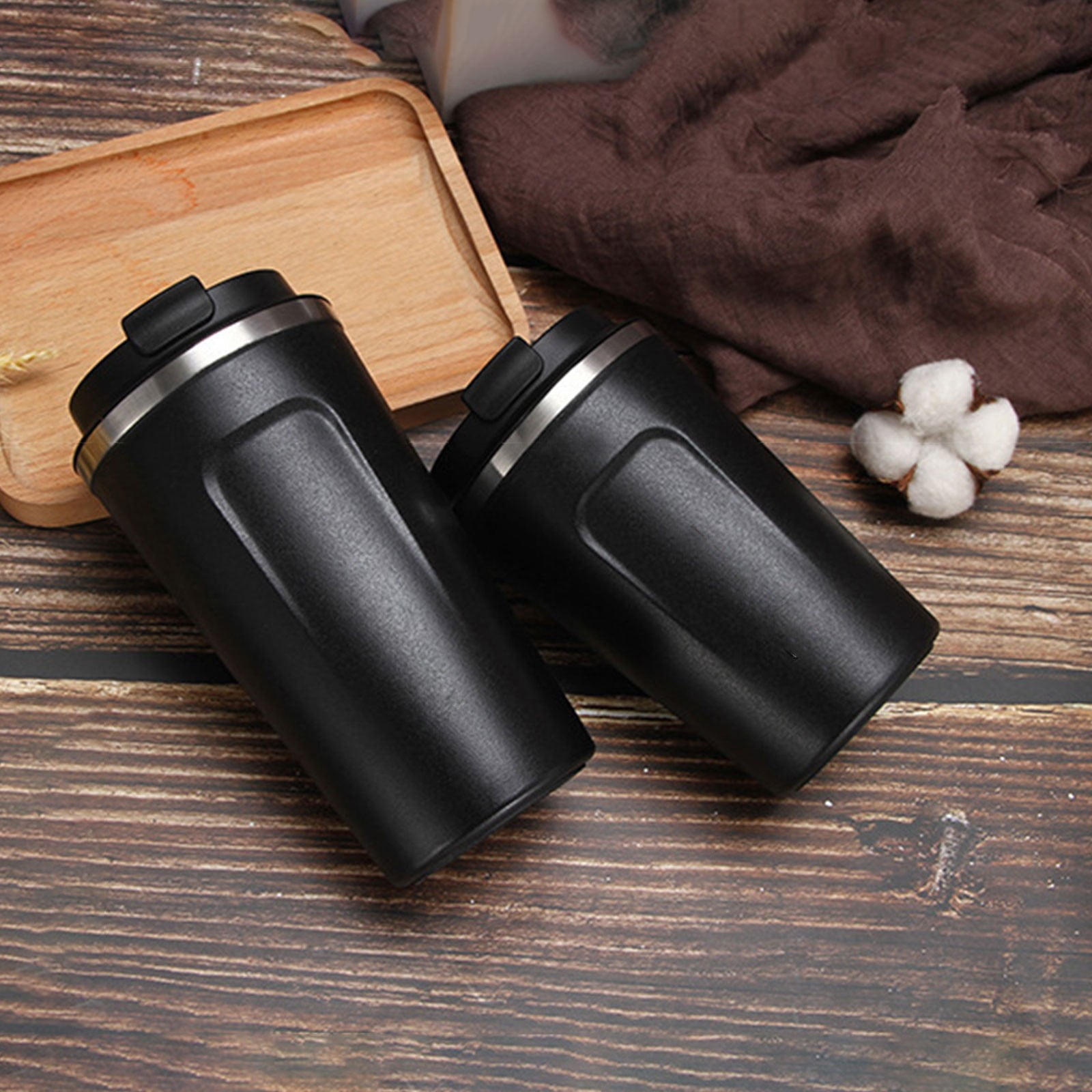 Travel Coffee Mug Spill Proof Leakproof Insulated Coffee Mug with Screw Lid, Stainless Steel ...