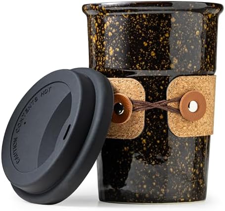 Travel Coffee Mug, Tea Mug, Big Coffee Cups with Lids, No Spill Ceramic ...