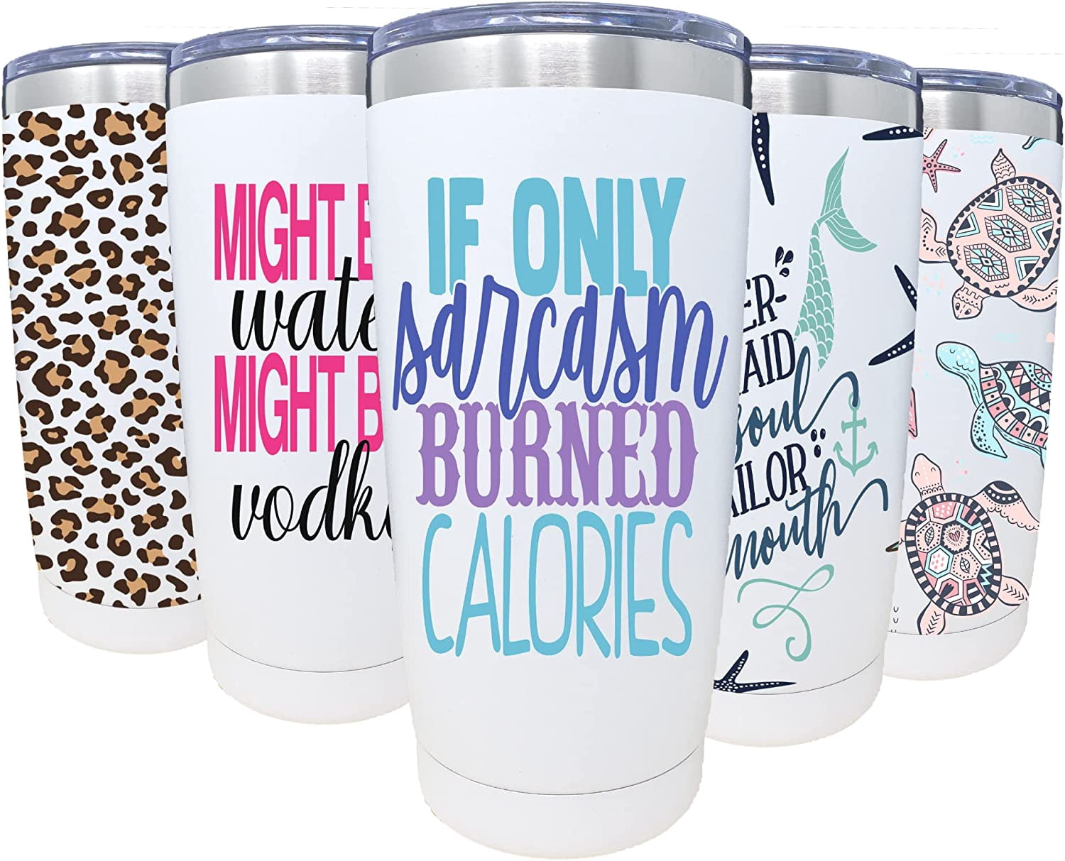 Travel Coffee Mug Tumbler w/ Slider Lid | 20oz Spill Proof Stainless ...