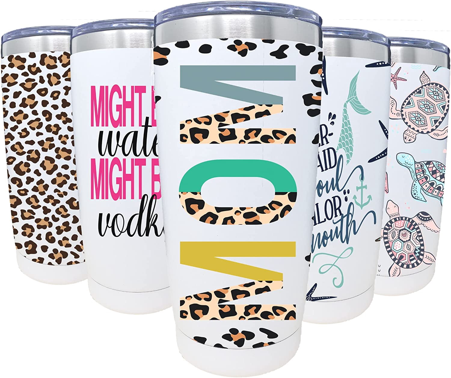 Travel Coffee Mug Tumbler w/ Slider Lid | 20oz Spill Proof Stainless ...