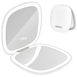 LED Lighted Travel Makeup Mirror, ODDPC Compact mirror for purse,1x/10x ...