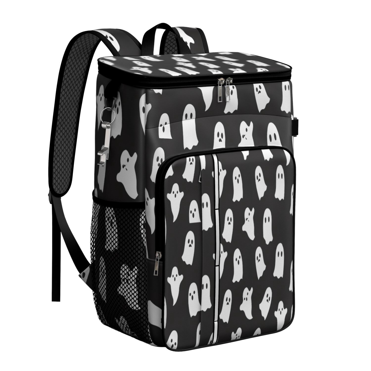 Travel Cooler Bag - Black Halloween Ghosts Camping Beer Cooler Backpack ...