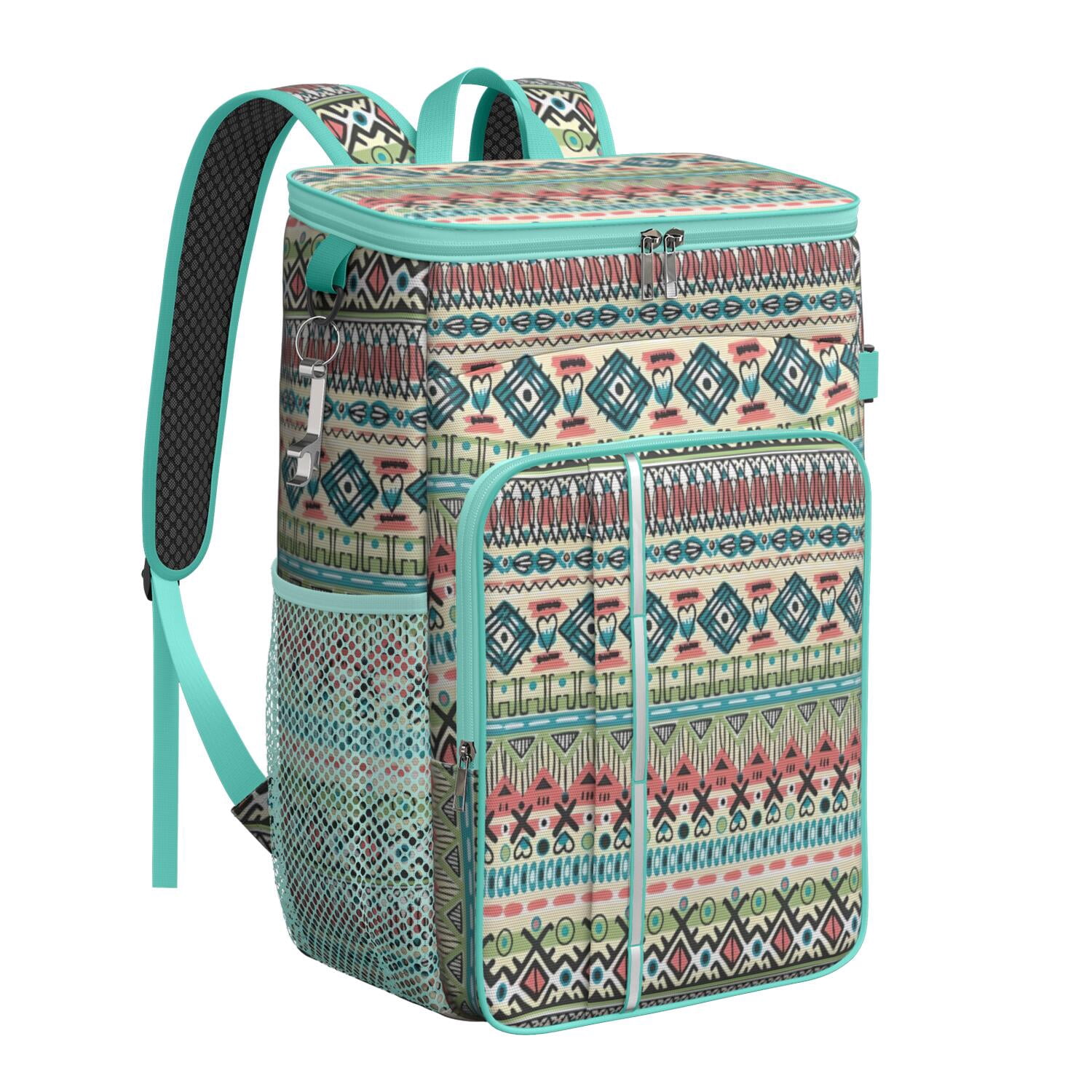 Travel Cooler Bag - Boho Bohemia Pioneer Flower Geometric Line Art ...