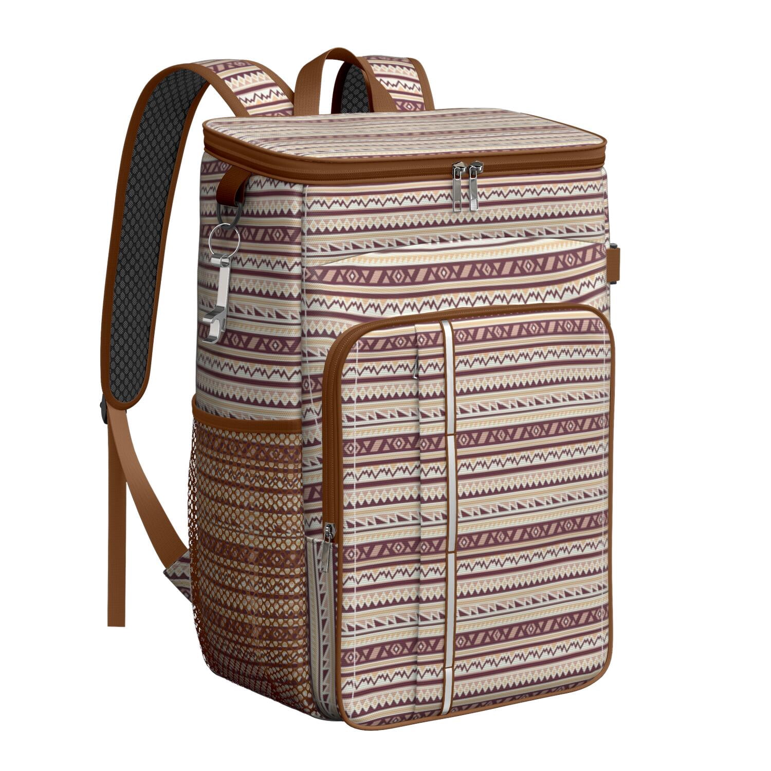 Travel Cooler Bag - Boho Bohemia Pioneer Flower Geometric Line Art ...