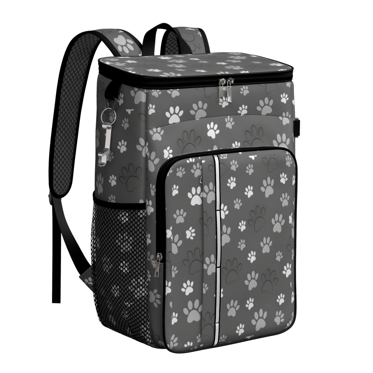 Travel Cooler Bag - Grey Dog Paw Footprint Camping Beer Cooler Backpack ...