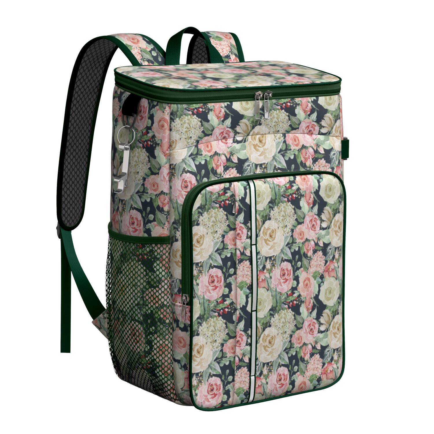 Travel Cooler Bag - Pioneer Flower Camping Beer Cooler Backpack with ...