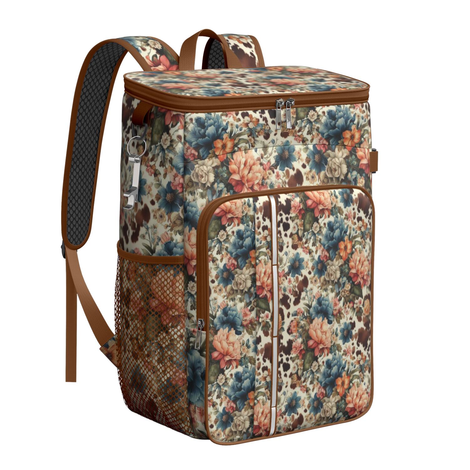 Travel Cooler Bag - Pioneer Flower Floral Print Pattern Camping Beer ...