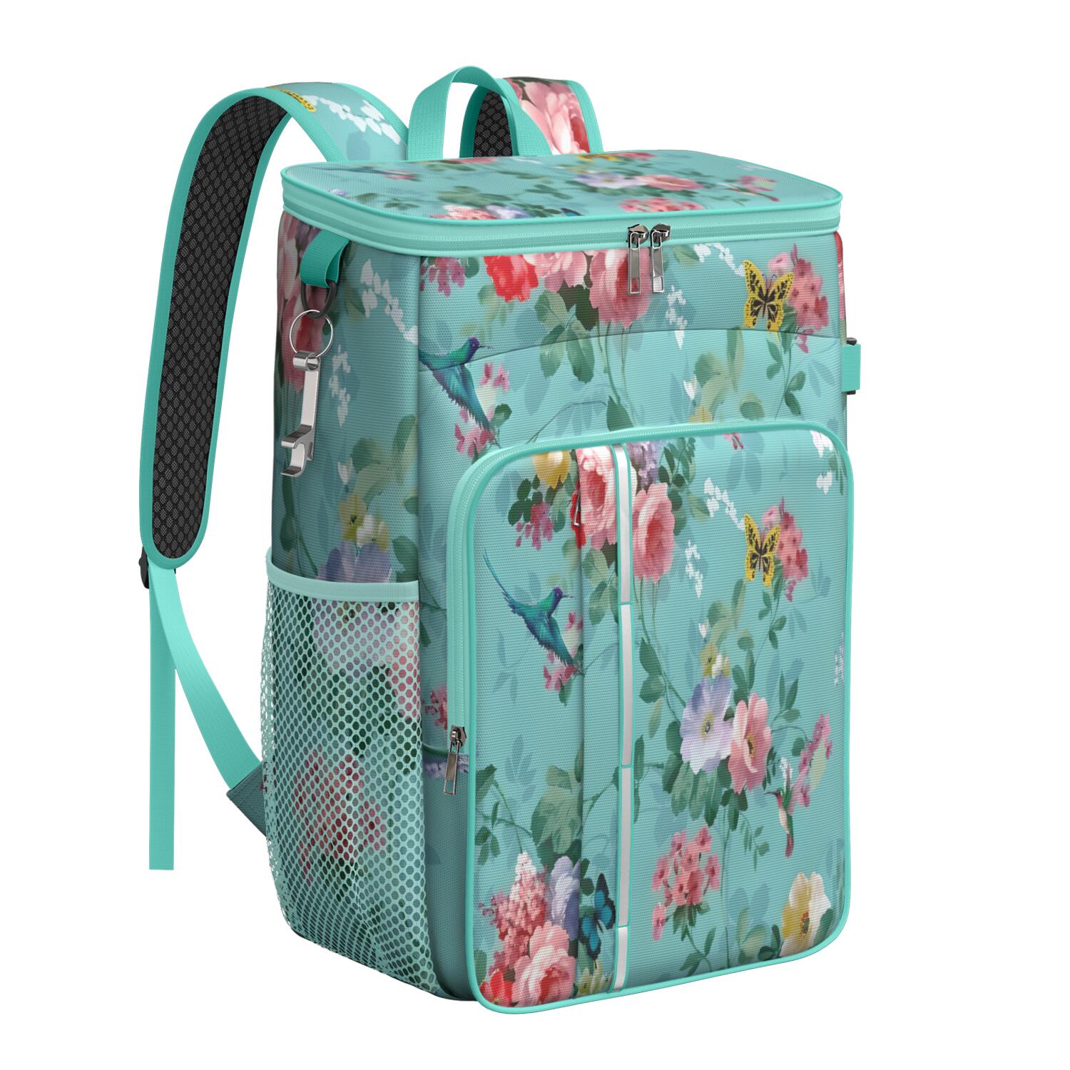 Travel Cooler Bag - Pioneer Flower Floral Print Pattern Camping Beer ...