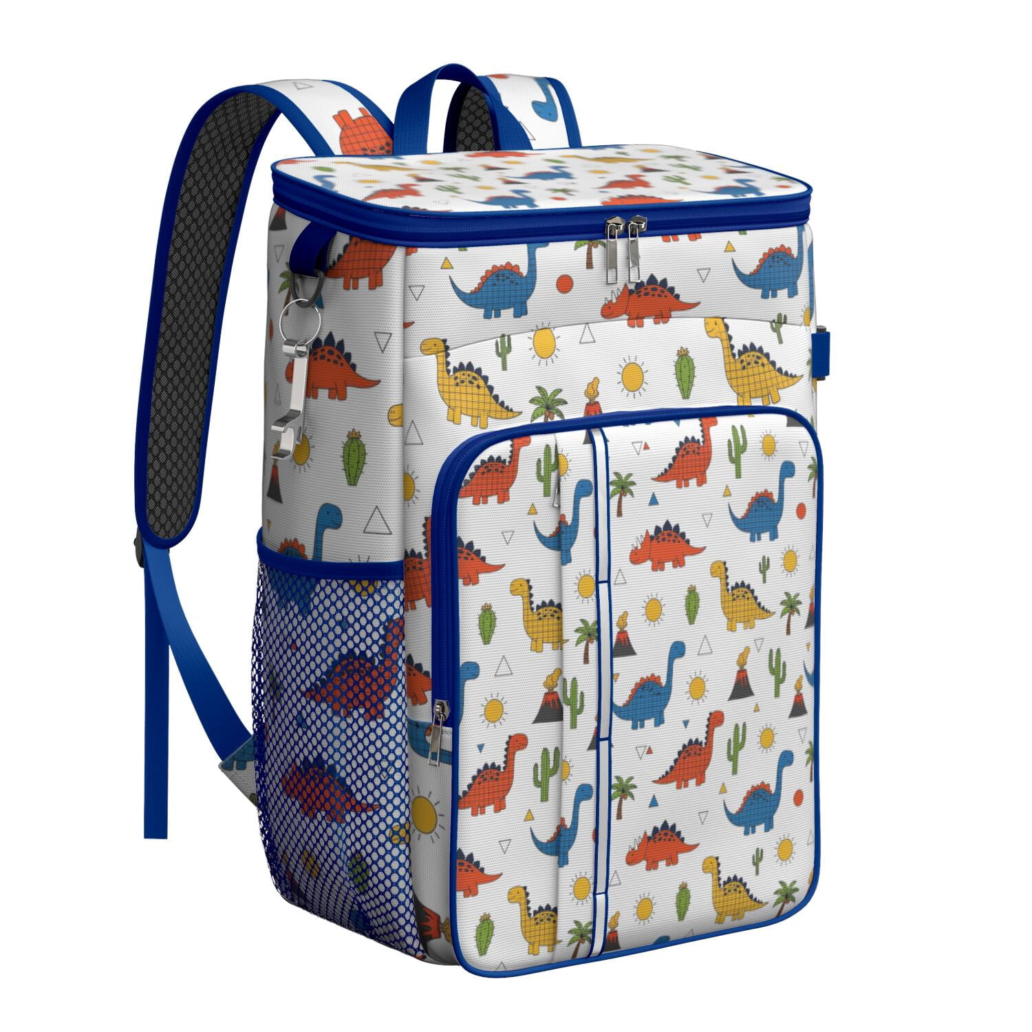 Travel Cooler Bag - White Desert Elements Dinosaurs Pattern Camping ...