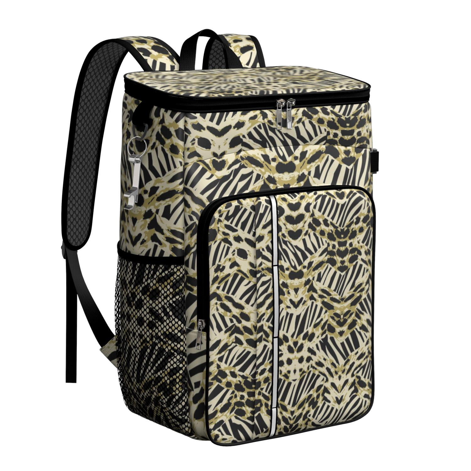 Travel Cooler Bag - Zebra and Leopard Print Pattern Camping Beer Cooler ...