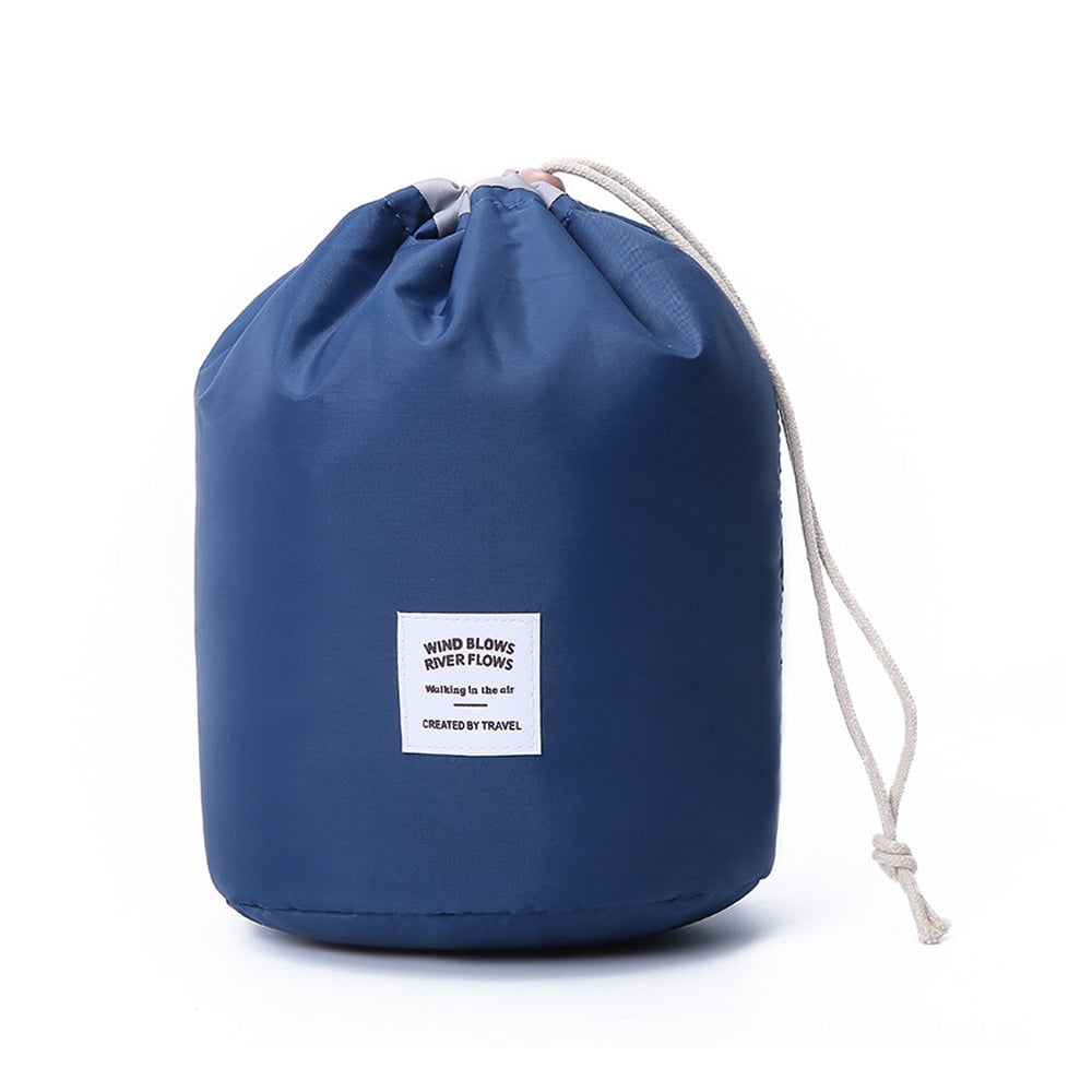 Travel Cosmetic Bags Barrel Makeup Bag,Women&Girls Portable Foldable ...