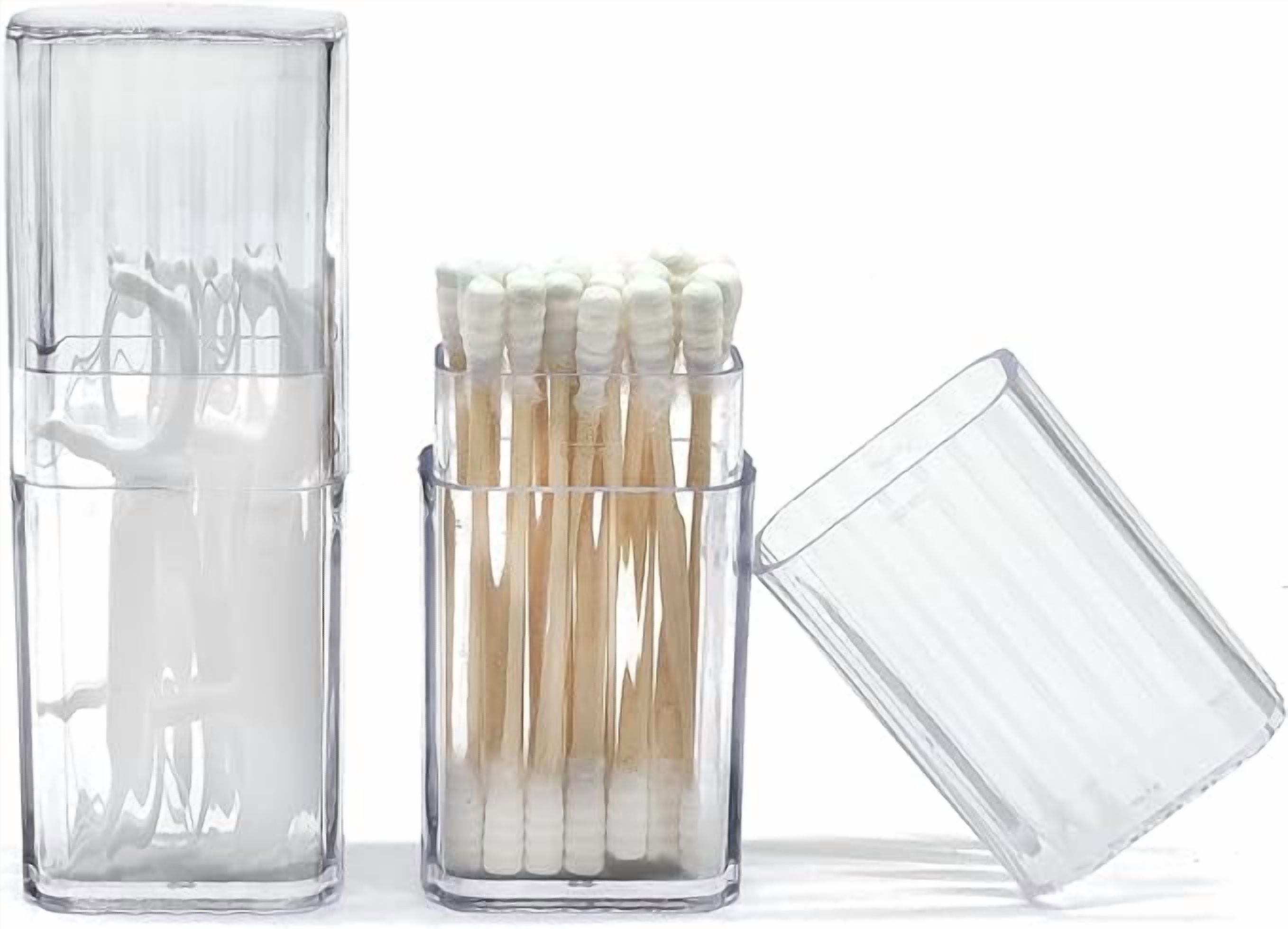 Travel Cotton Swab Container, 2-piece Portable Small Cotton Swab ...