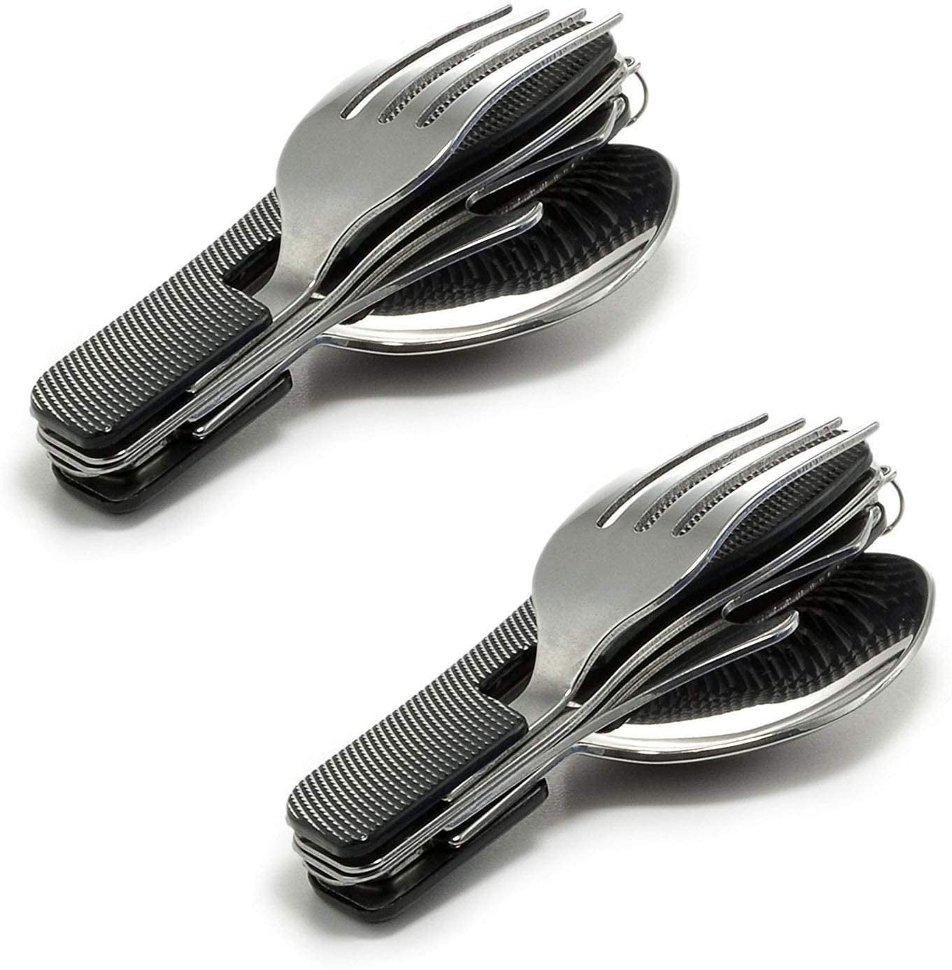 Travel Cutlery Set, Portable, 4 in 1, Aluminum Handle, Knife, Bottle ...