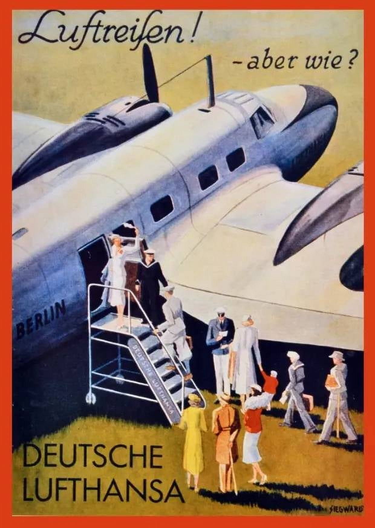 Travel Decoration Poster.Home Room Interior design.Lufthansa. 11 x 17 ...