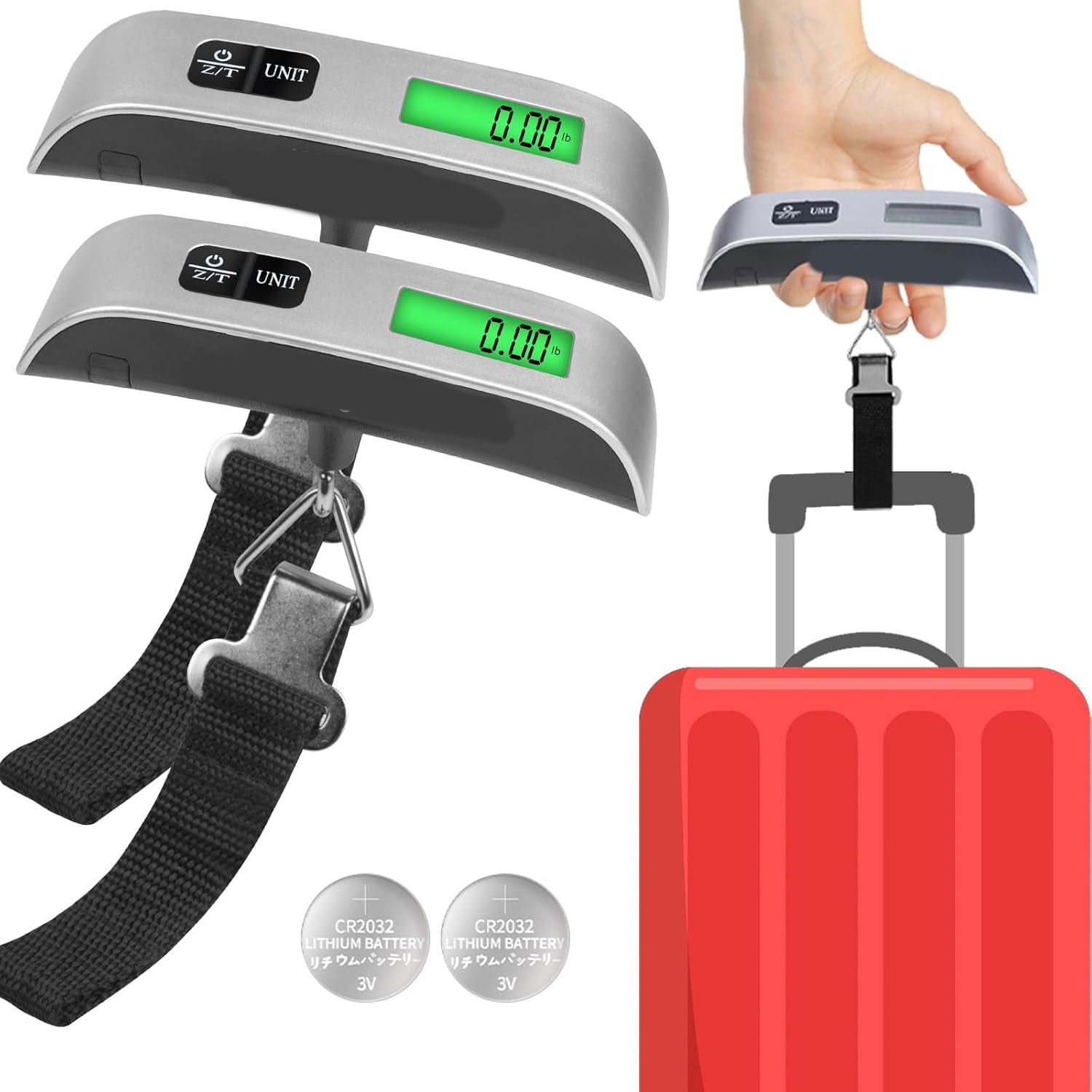 Travel Digital Luggage Scale - Portable Baggage Scale - Suitcase Weight ...