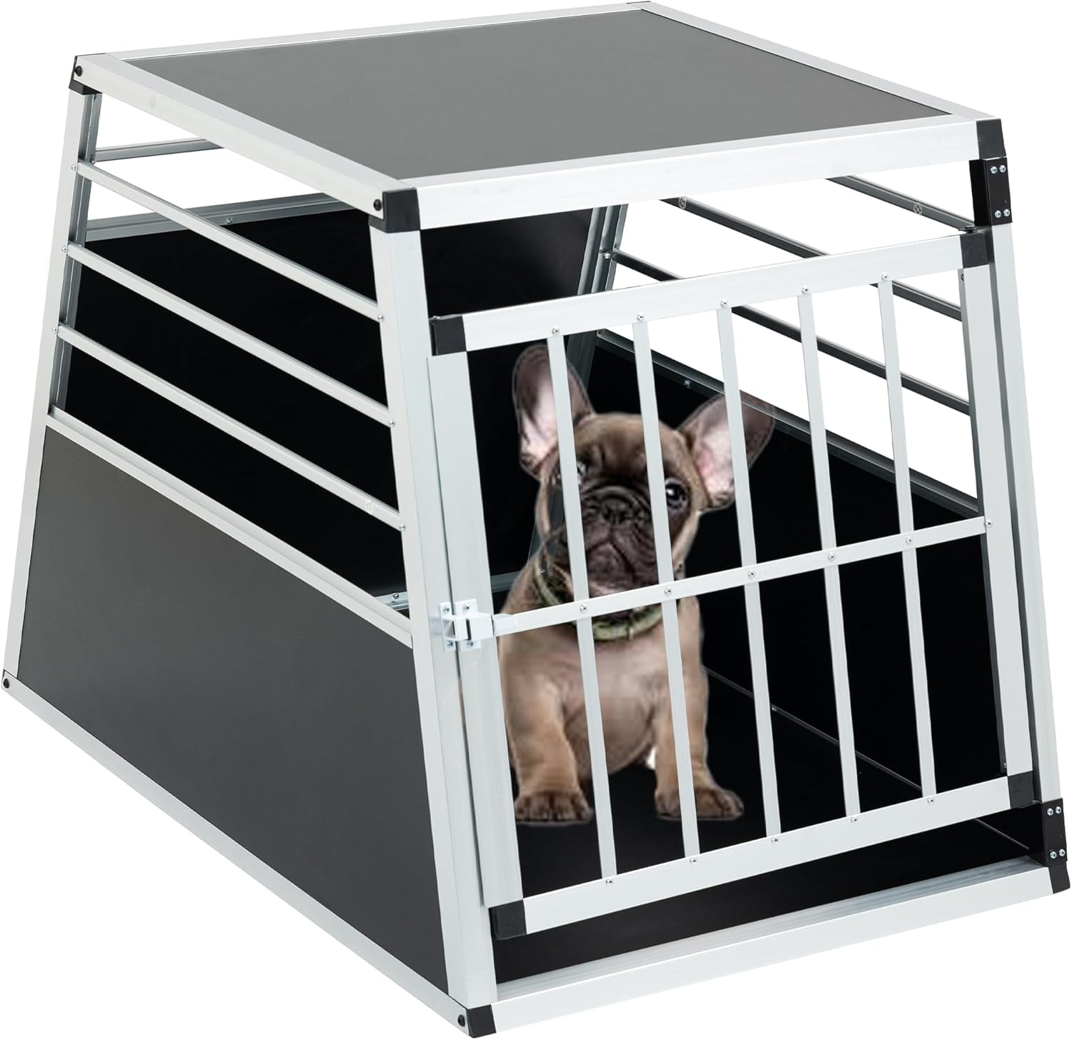 Travel Dog Crate with Single Doors, Aluminium Travel Crate, Portable ...